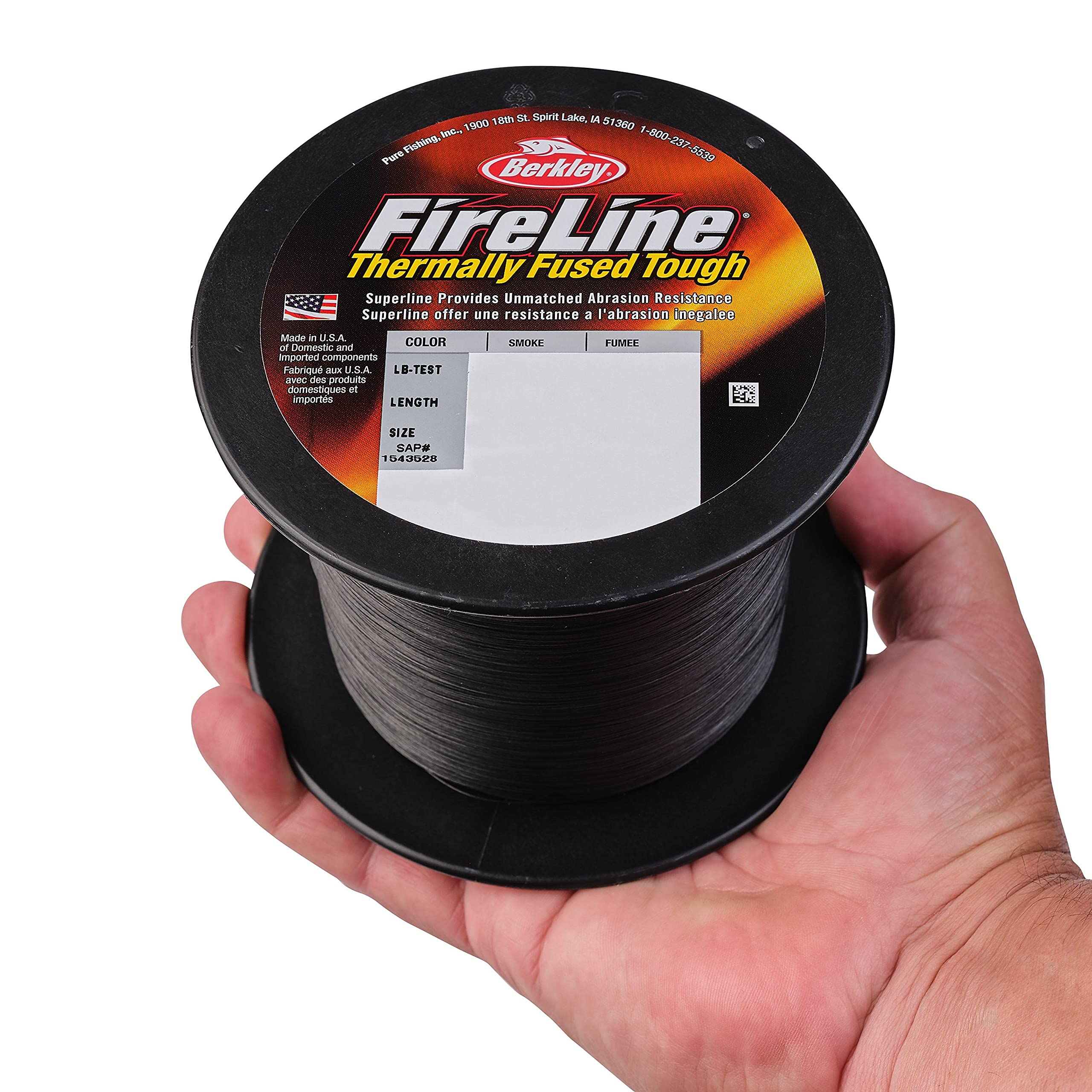 Berkley FireLineĀ® Superline, Smoke, 20lb | 9kg, 1500yd | 1371m Fishing Line, Suitable for Freshwater Environments