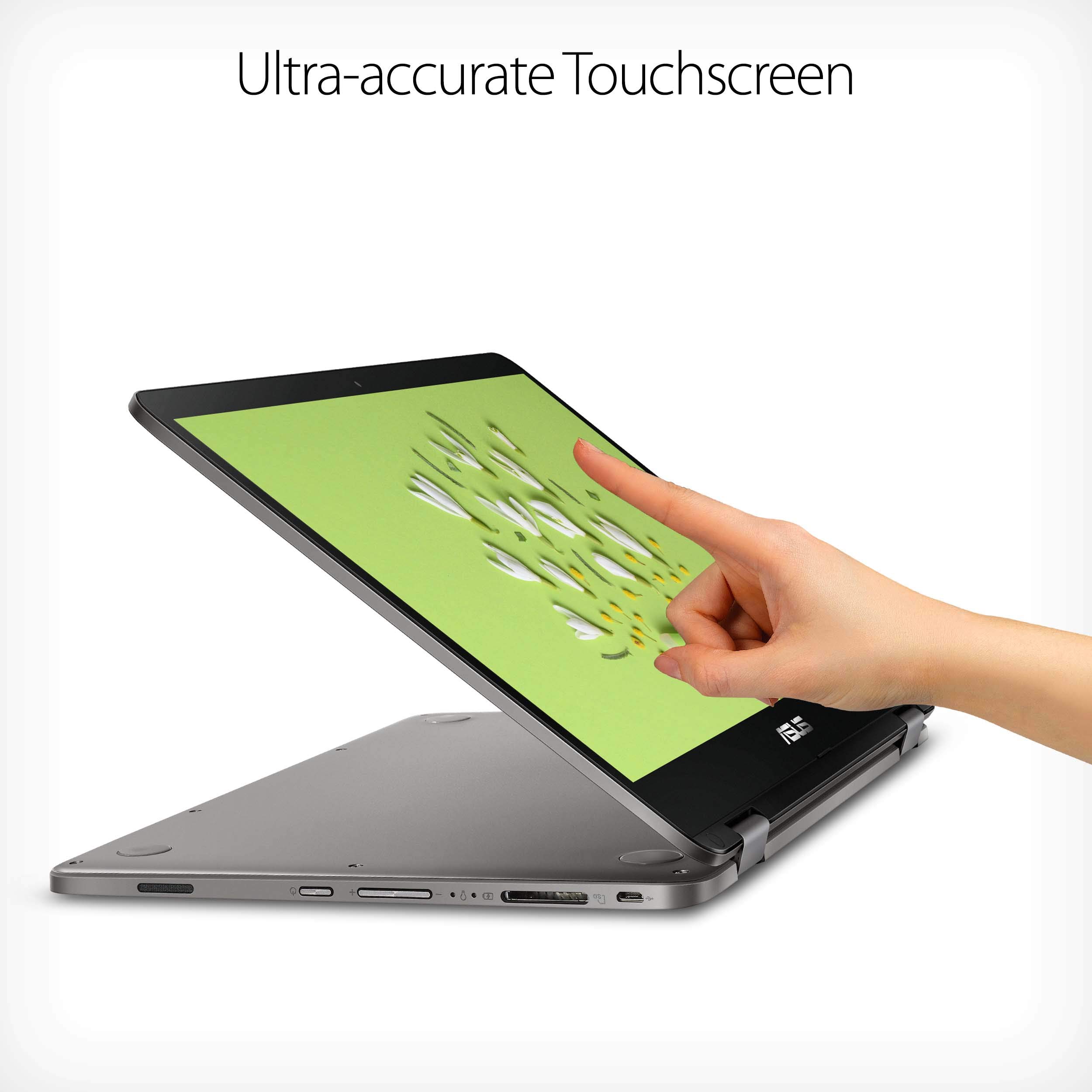 ASUS VivoBook Flip 14 Thin and Light 2-in-1 Laptop, 14” HD Touchscreen, Intel Celeron N4020 CPU, 4GB RAM, 128GB Storage, Windows 10 Home S, Light Grey, J401MA-PS04T (Renewed)