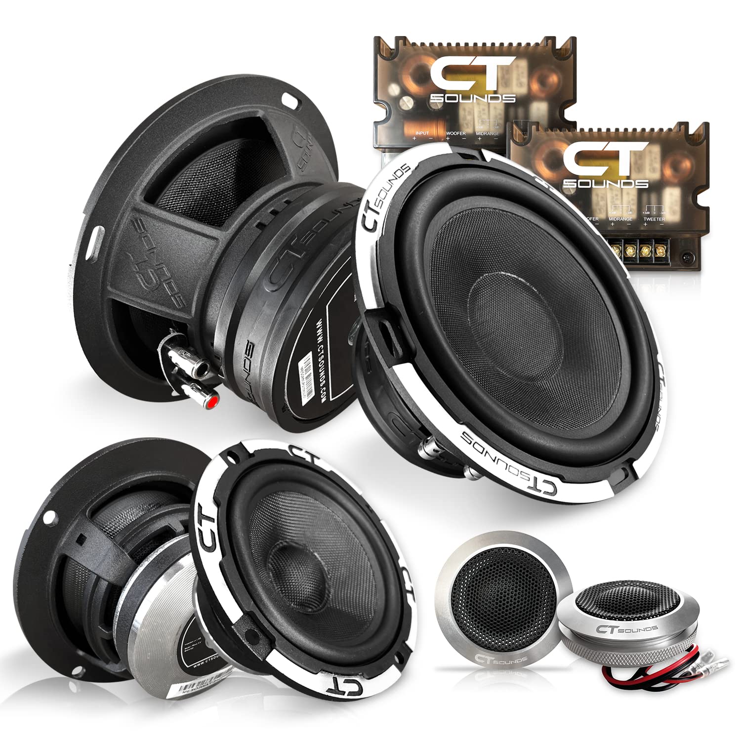 CT Sounds Meso 6.5â 500 Watt 3-Way Premium Component Car Speaker Set