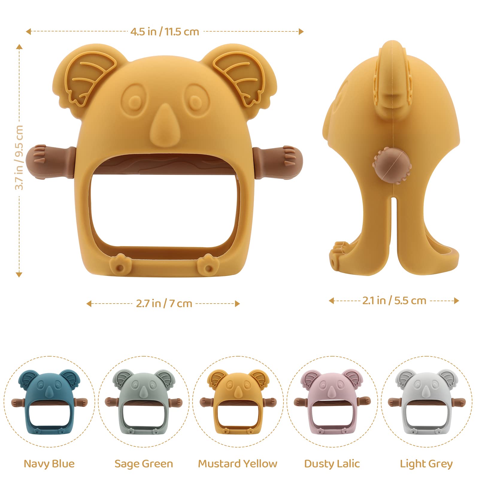 Baby Teething Toys, Koala Teethers for Babies 0-6 Months, Glue-Free Handle, Never Drop Silicone Teethers for Babies, Hand Teethers, Infant Toys, Soothing Pacifier for 1+ Months Infants Babies
