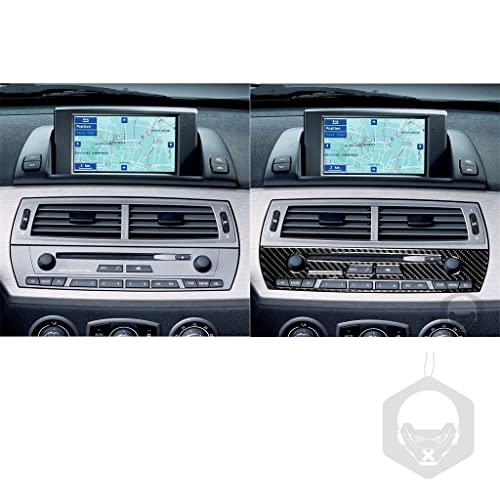 Carbon Fiber Decoration Cover Trim Sticker Compatible with BMW Z4 E85 2003-2008 (Carbon Fiber A, Radio Panel Cover B)