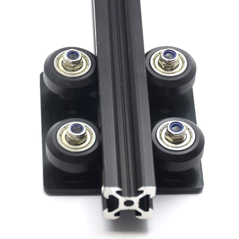 Befenybay Big V-Wheel with Plate for 2020 Aluminum Profile 3D Printer Parts for CNC Kossel Black Wheel