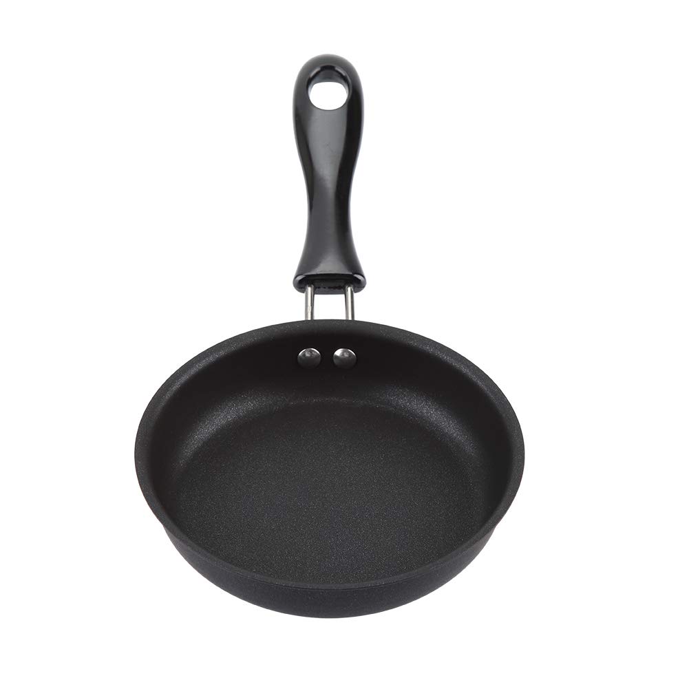 DEWIN Mini Nonstick Egg Pan Omelet Pan, 4.7” Single Serve Egg Nonstick/Skillet, Portable and Mini Nonstick Round Egg Pan for Kitchen Cooker