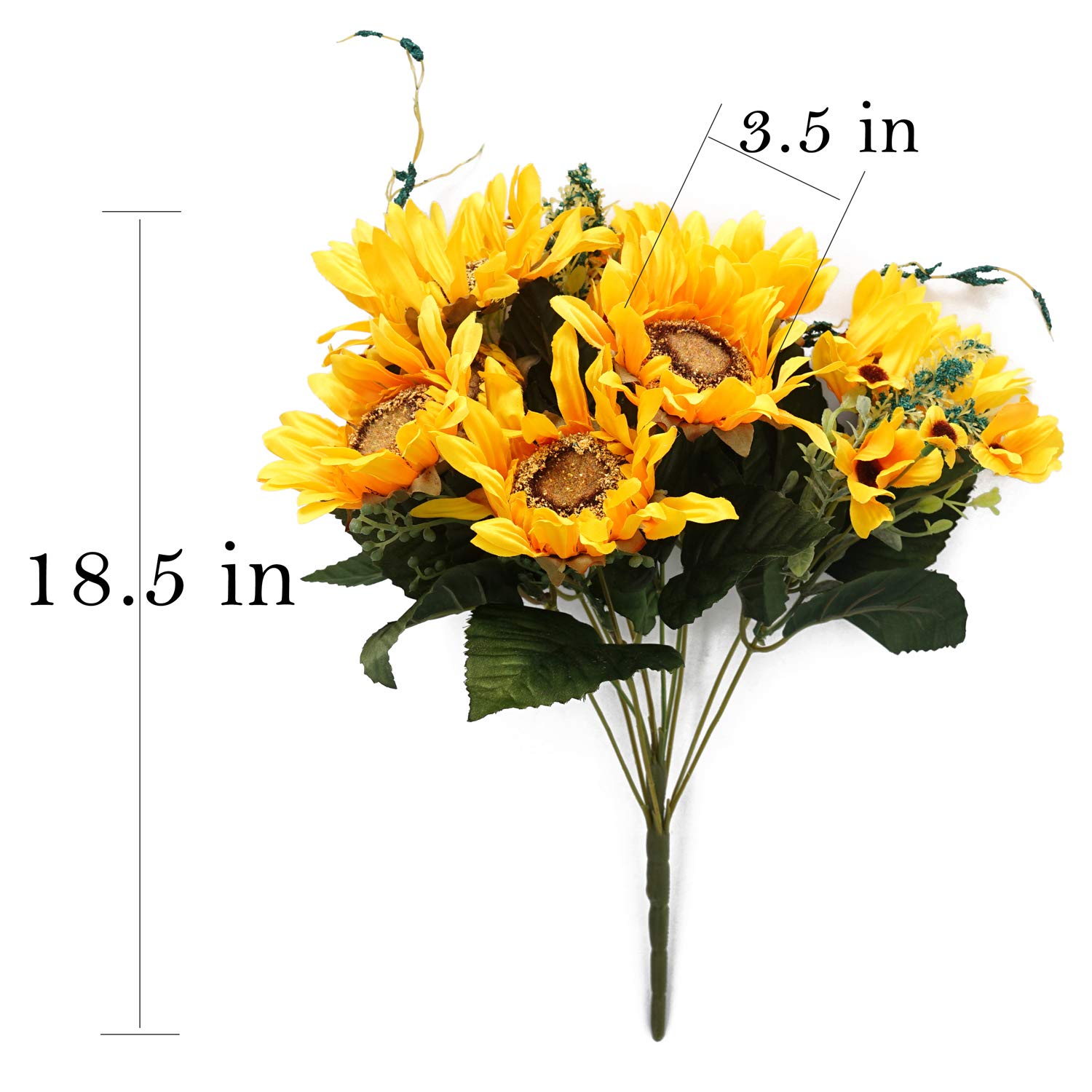 Beferr Artificial Sunflower Bouquet Fake Silk Sunflower Heads for Garden Art Home Table Party Wedding Decor