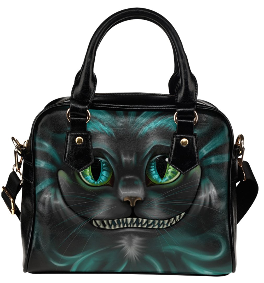 Fashion Female Shell Shoulder Handbag Crossbody Bags with Cheshire Cat Design