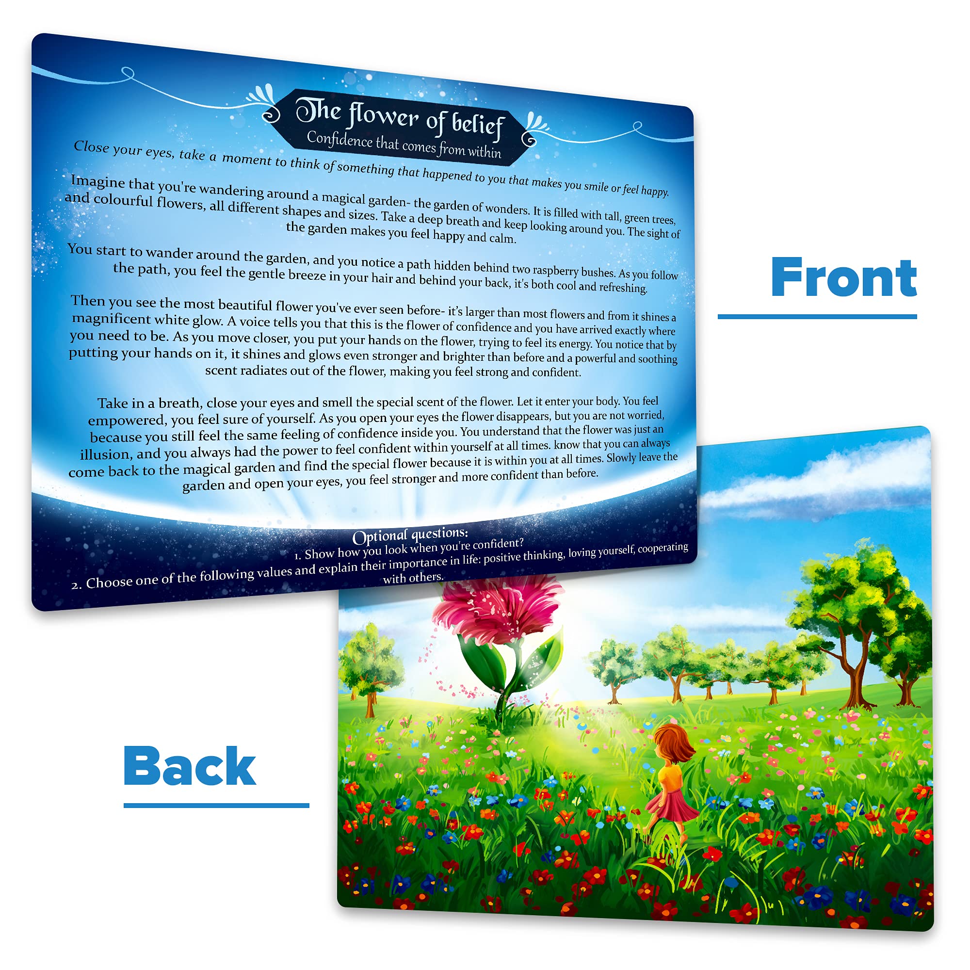 Mindful Land Mindfulness Cards for Kids - Positive Affirmations Cards for Kids Stress Reduction - Meditation Cards Calming Therapy Tool - Daily Mindfulness for Kids - Game for Mindful Kids Development