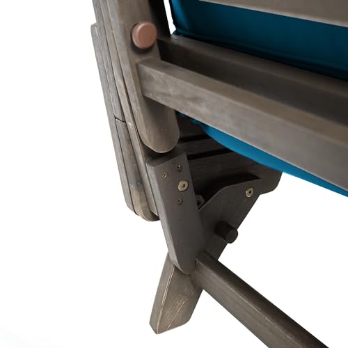 Christopher Knight Home Aldrich Outdoor Acacia Wood Expandable Daybed with Water Resistant Cushions, Dark Teal and Gray