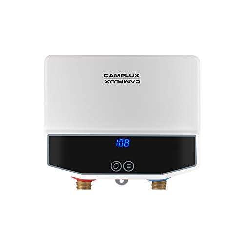 CAMPLUX Tankless Water Heater Electric with LED Display 120V Instant Water Heaters Under Sink 3.5kw TE04