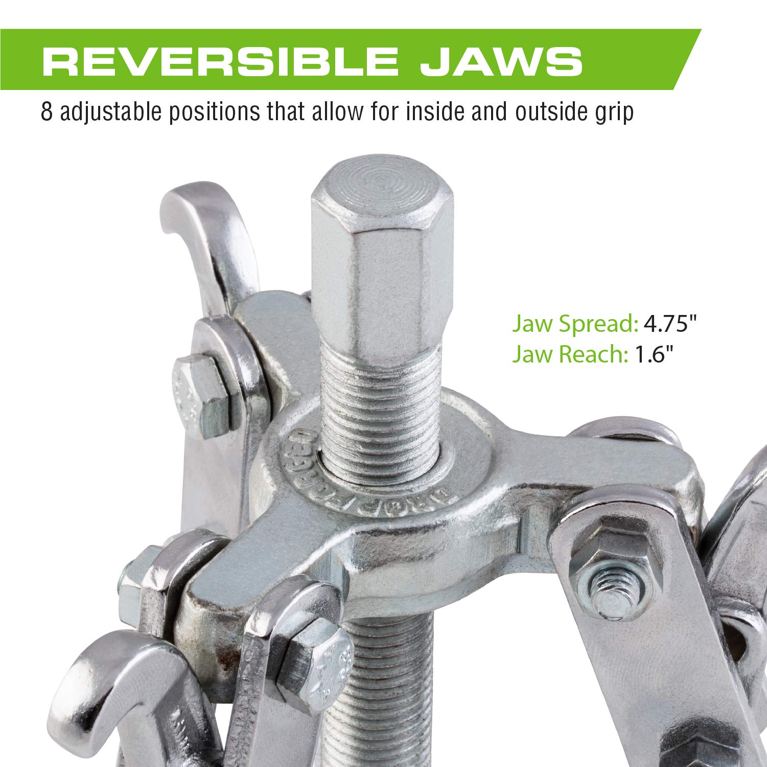 Arcan Hardened 3-Inch Gear Puller with Reversible Jaws (AS3GP)