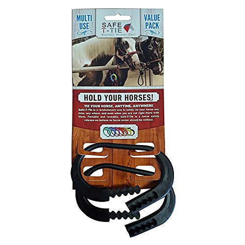 Safety Tie Injuries Preventing Horse Tether Tie - Portable & Reusable Breakaway Horse Tie - Safety for You & Your Horse - Quick Release Horse Tie - 5 Customizable Loop Setting - 2pcs (Black)