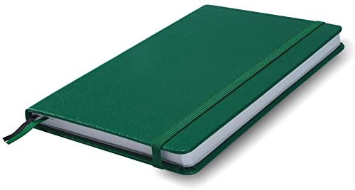 Minimalism Art, Premium Hard Cover Notebook Journal, Classic 5" x 8.3", 122 Numbered Pages, Gusseted Pocket, Ribbon Bookmark, Extra Thick Ink-Proof Paper 120gsm, San Francisco (Ruled, Green)