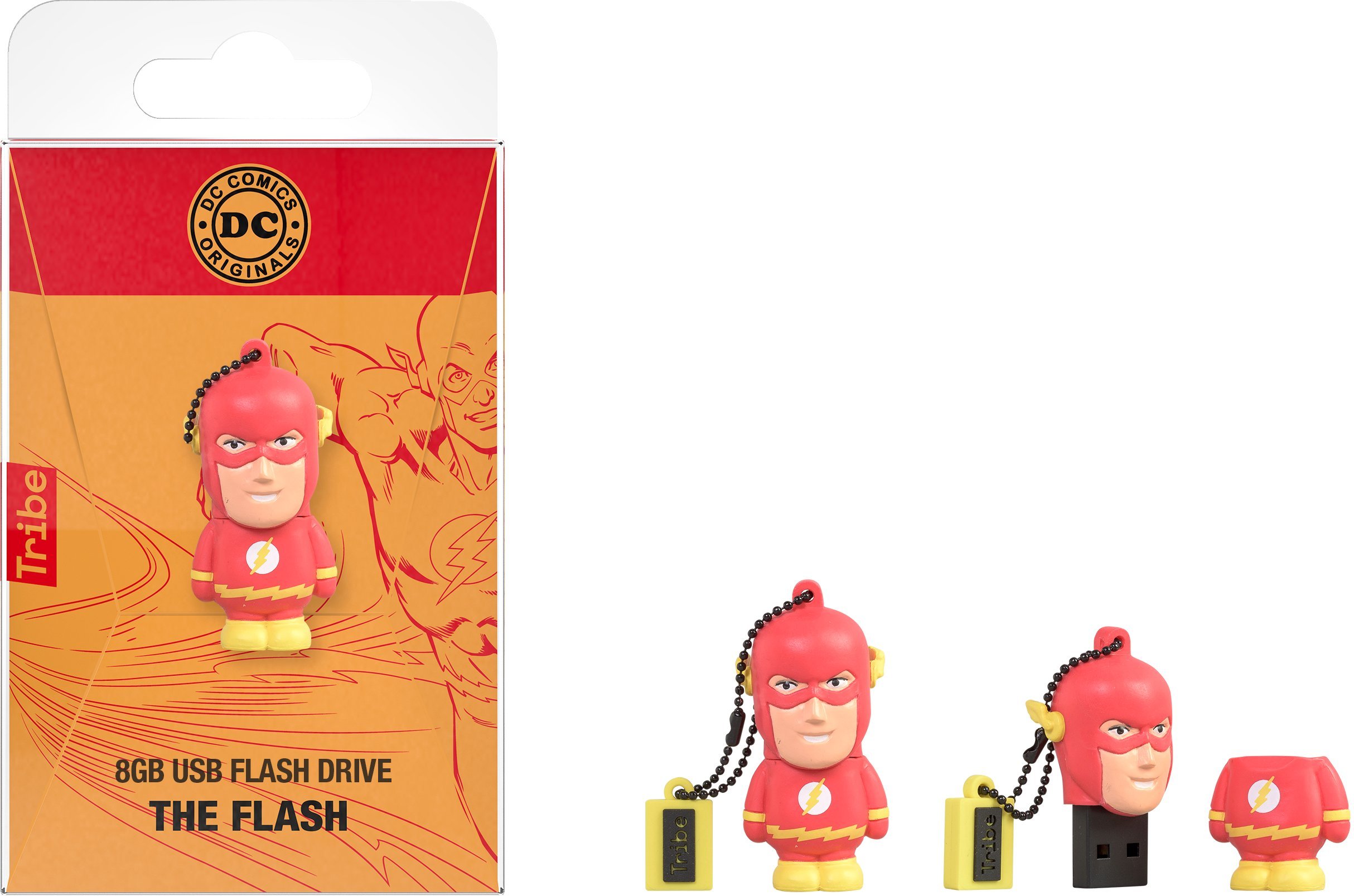 Tribe DC Comics Warner Bros. Pendrive Figure 8 GB Funny USB Flash Drive 2.0, Keyholder Key Ring, Flash (FD031406),Red