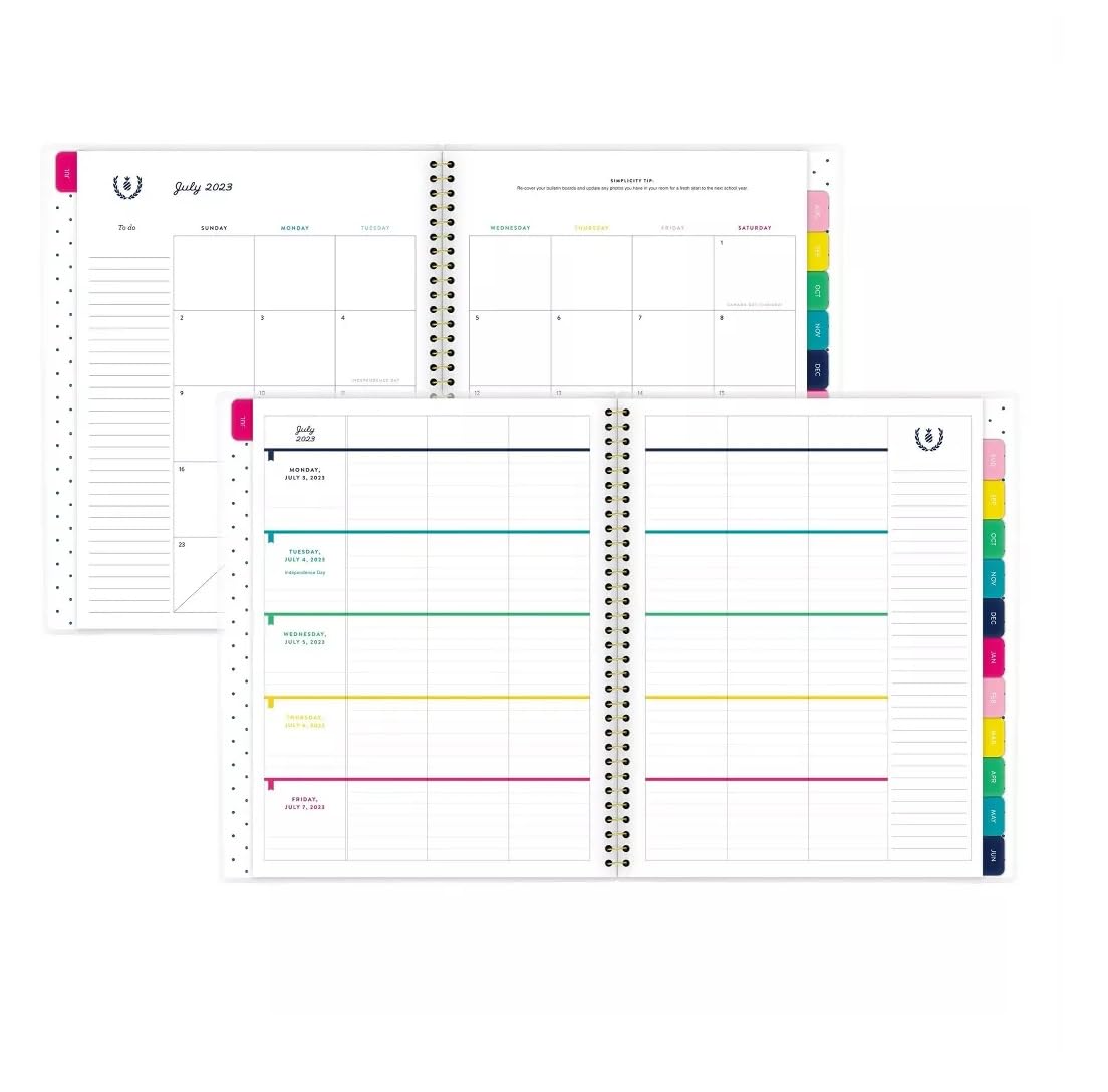 At-A-Glance Emily Ley 2023-24 Teacher Planner 11"x8.375" Weekly/Monthly Happy Stripe