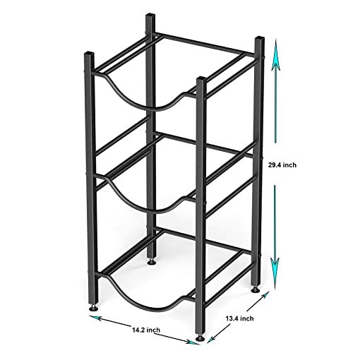 CANYAVE 5 Gallon Water Jug Holder, Water Jug Holder Stand Water Bottle Organizer Storage for 5 Gallon Water Jug, Water Cooler Jug Rack for Home Kitchen Office Pantry (3-Tier)