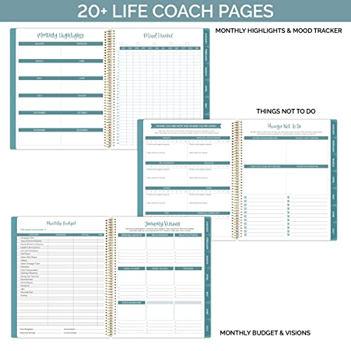 bloom daily planners All in One Ultimate Monthly & Weekly Undated Calendar Planner, Notebook, Sketch Book, Grid Pages, Coloring Book and More! 9" x 11" - Interchangeable Cover