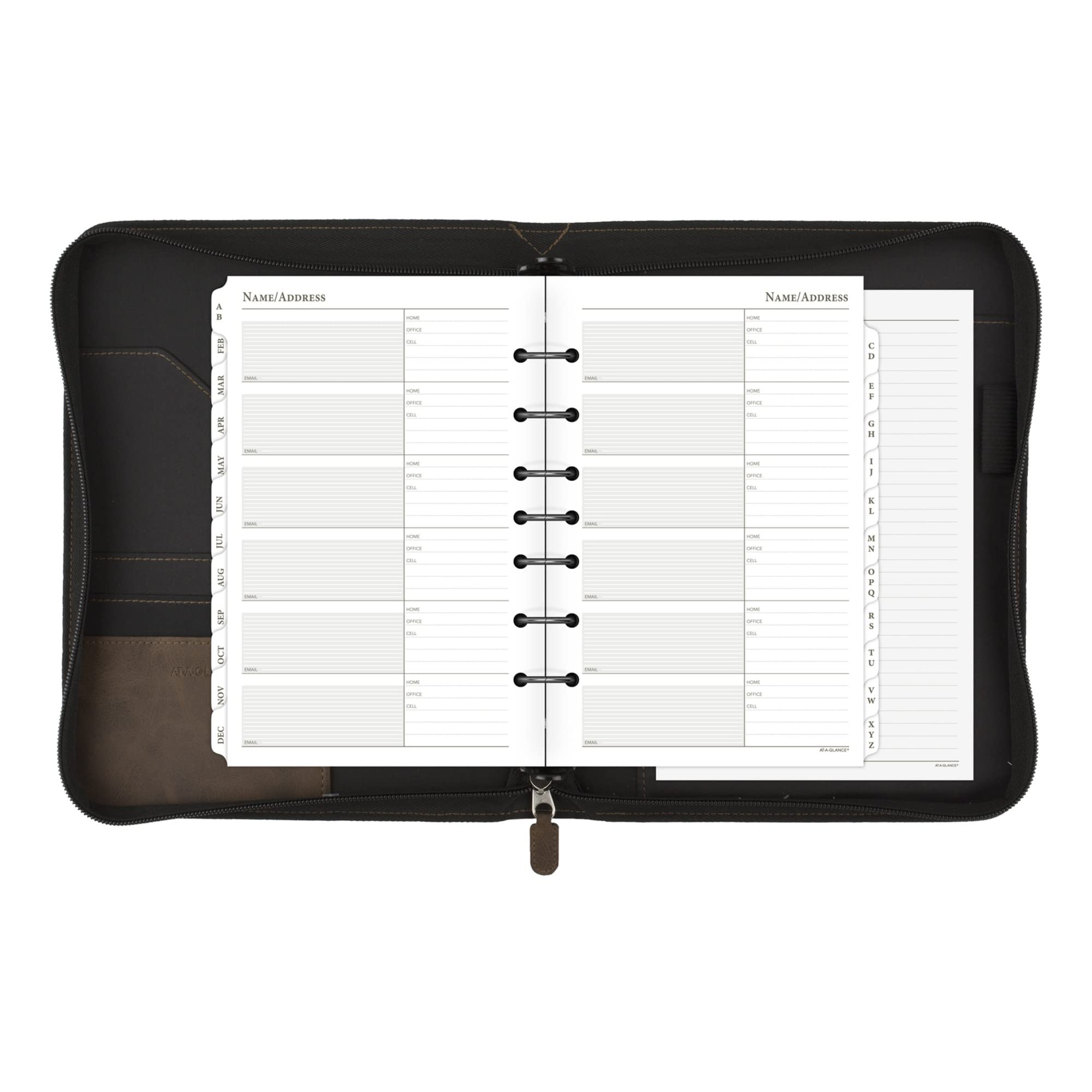 AT-A-GLANCE Simulated Leather Undated Starter Set, 43184 DAY-TIMER, Desk Size, Distressed Brown (031-0140-04)
