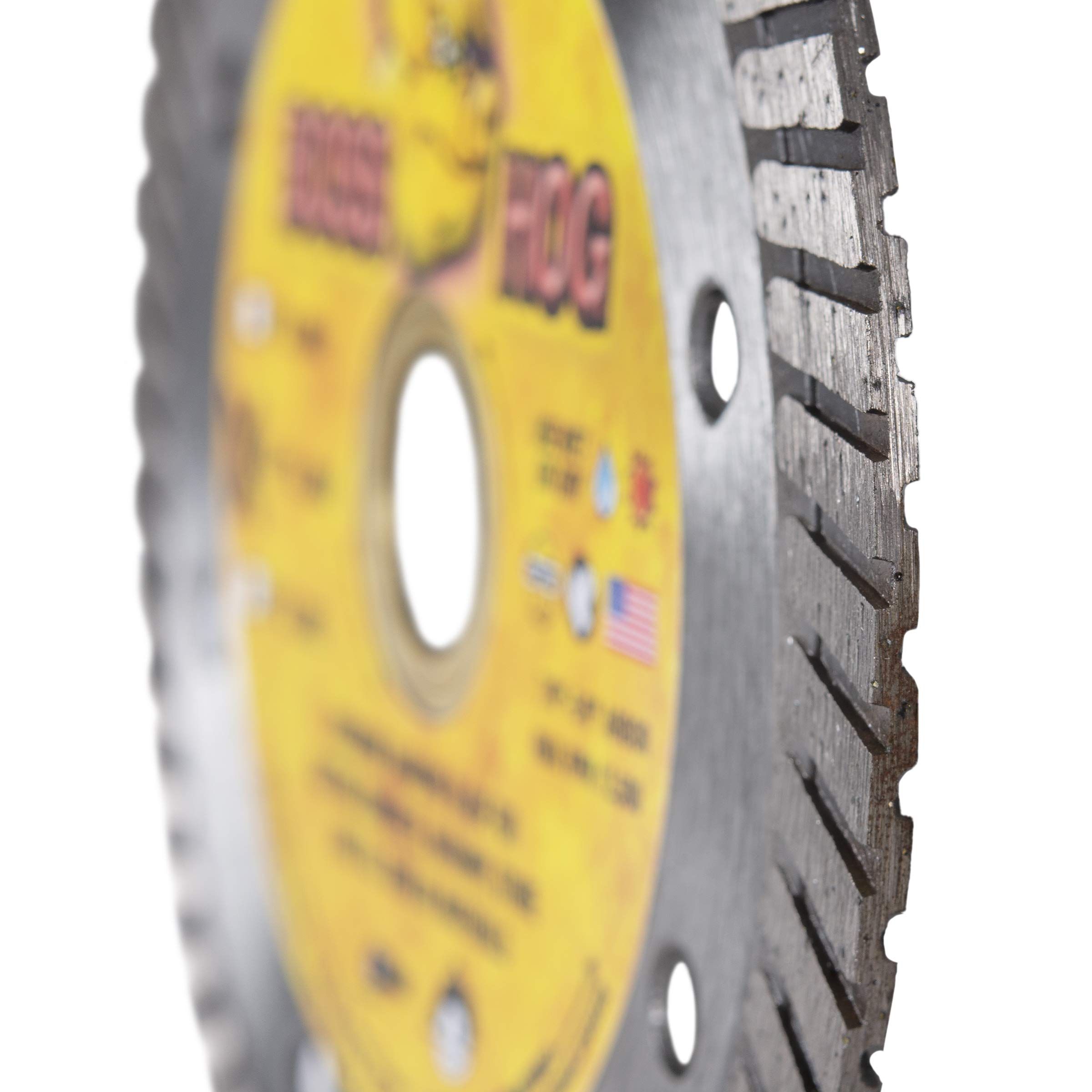 Delta Diamond Boss Hog 4 1/2 Inch Turbo Premium Diamond Blade for Masonry, Brick, Block, Pavers, Concrete, Stone, Wet/Dry Cutting, Continuous Rim (4.5")