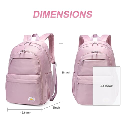 Caran·Y Kids' Backpacks Multipurpose, Waterproof,Spacious Lightweight School Bookbag for 15.6-inch Laptop,Bottle Side Pockets and Suitable for Ages 6 and Up Girl Boy Toddler Backpack(Purple)