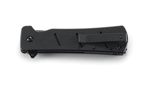 CRKT Goken Pocket Knife: EDC Folding Knife with Liner Lock, Field Strip Technology, Black EDP Osoraku Zukuri Modified Tanto Blade and G10 Handle 2920