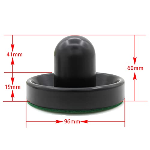 BQSPT Air Hockey Pucks and Paddles,Air Hockey Pushers and Pucks, Handles Paddles Replacement Accessories (4 Striker 96mm with Pads, 8 Pucks 64mm Thick and Thin)