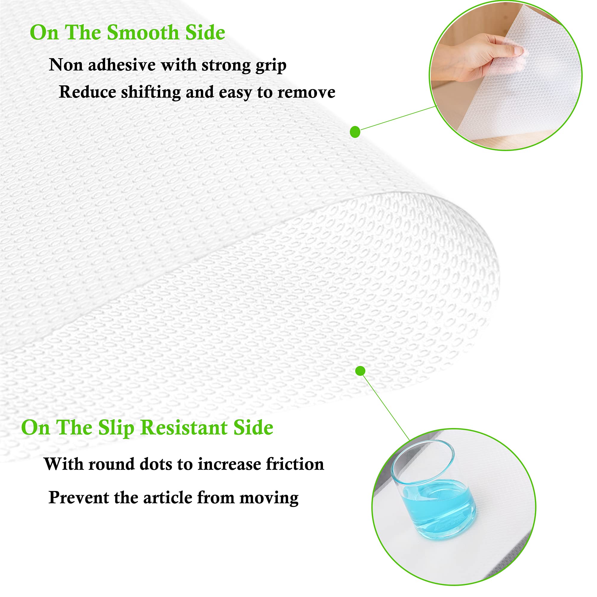 Cabinet Liners Non Slip Waterproof Clear Kitchen Drawer Shelf Liner 17.5 Inch X 20 FT Non Adhesive Mat for Fridge, Dresser, Wire Shelf, Toolbox, Cupboard, Pantry, Storage and Desk