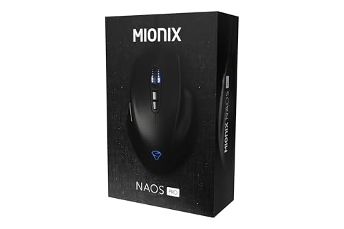 Mionix NAOS PRO Wired Gaming Mouse, 19K DPI Optical Sensor with 400 IPS, Kailh 80M Click Durability Micro-switches, 1K HZ Polling Rate, 7 Programmable Buttons, On-Board Memory for PC and MAC