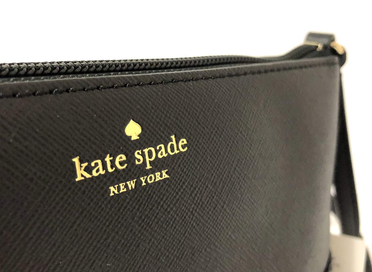Kate Spade Ramey Greta Court Glitter Saffiano Leather Crossbody Bag Black