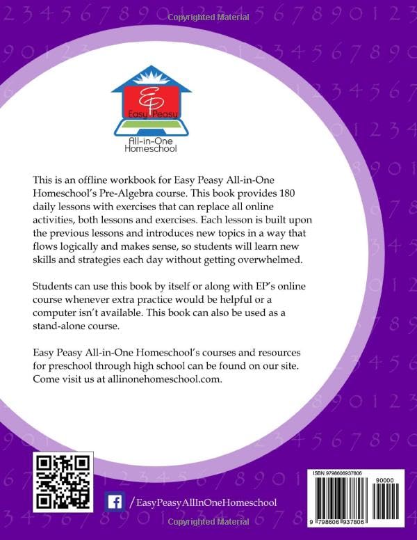 EP Math Pre-Algebra Workbook: Part of the Easy Peasy All-in-One Homeschool