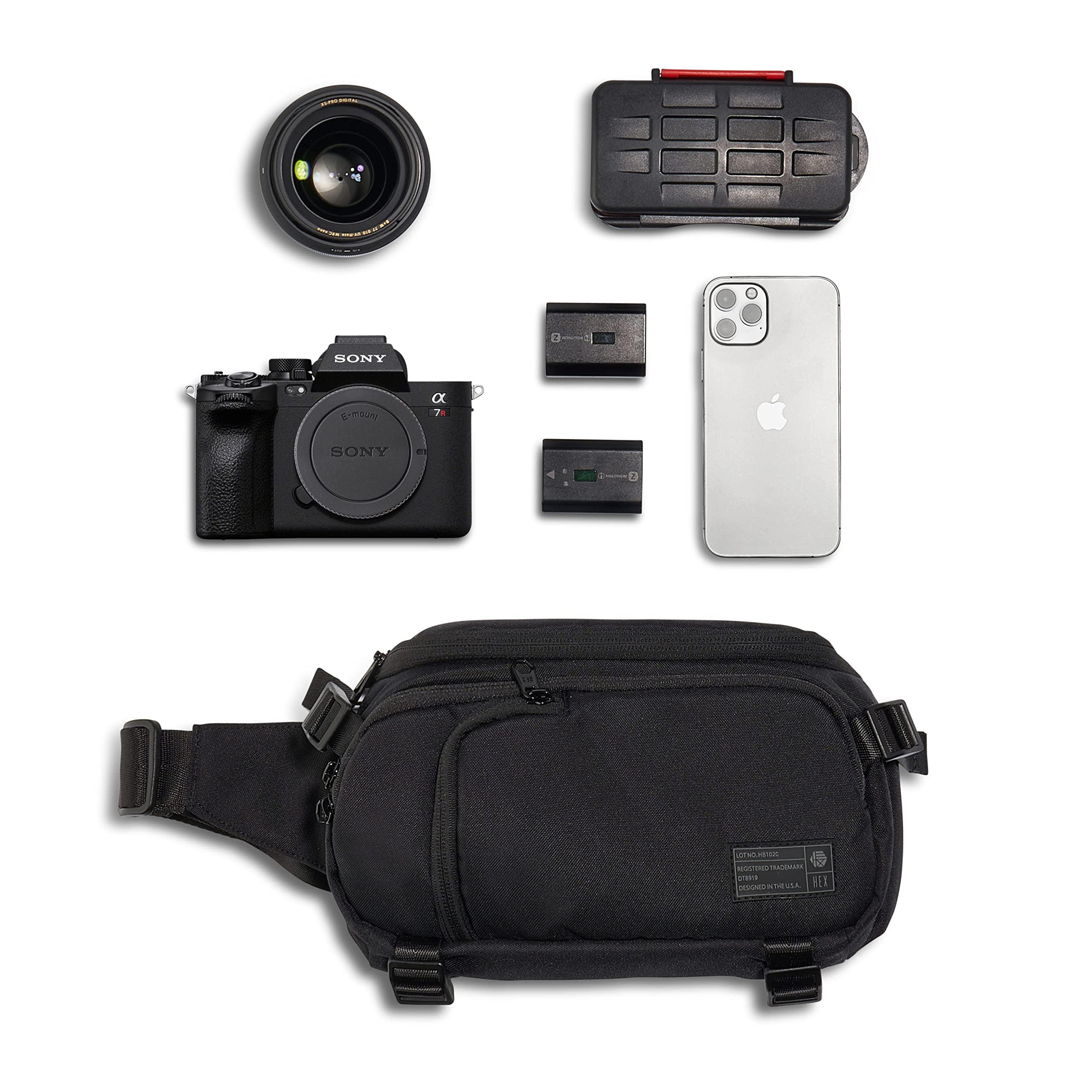 HEX Ranger Camera Mini Sling, Lightweight Water Resistant Mirrorless Camera Sling with YKK Zippers, Interior Dividers, Adjustable Load Straps & More, Camo