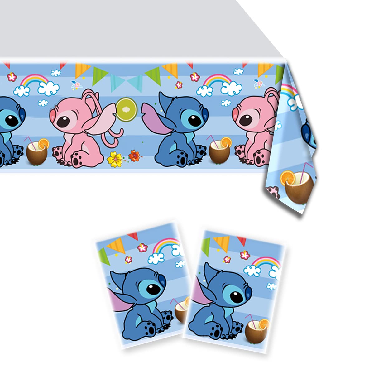 GeRRiT 2Pcs Stitch Party Tablecloths,Stitch Birthday Party Supplies,Stitch Birthday Decorations, Blue