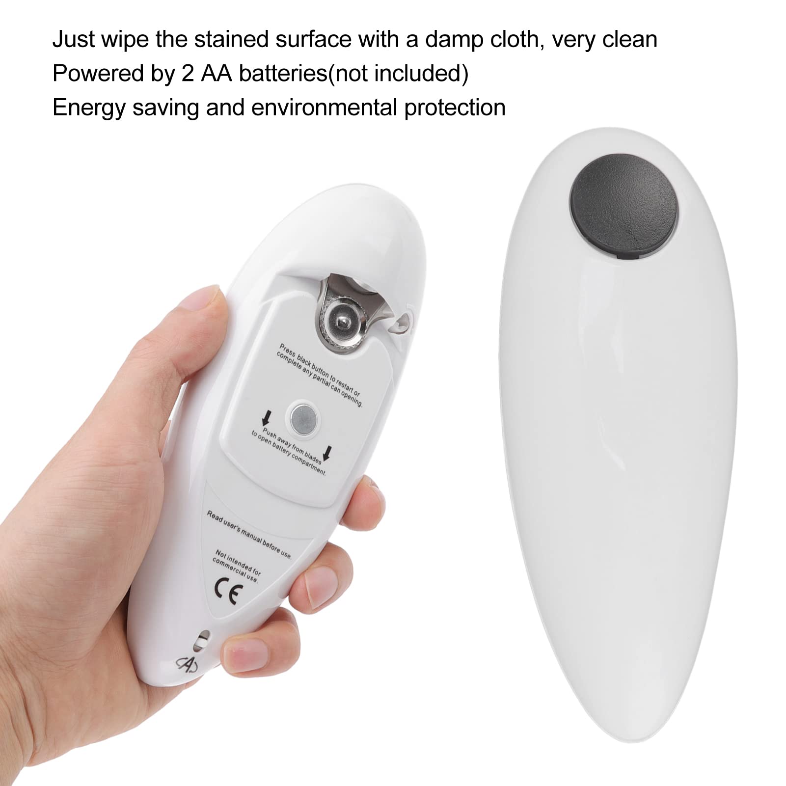 Automatic Electric Can Opener, Automatic Can Opener with No Sharp Edge, Cordless One Tin Touch Electric Can Opener, Light Weight Multi Function Hand Free Can Opener for Kitchen