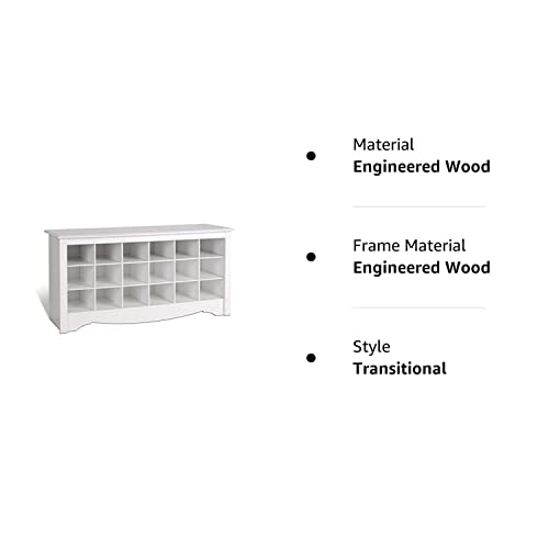 PREPAC White Shoe Storage Cubbie Bench
