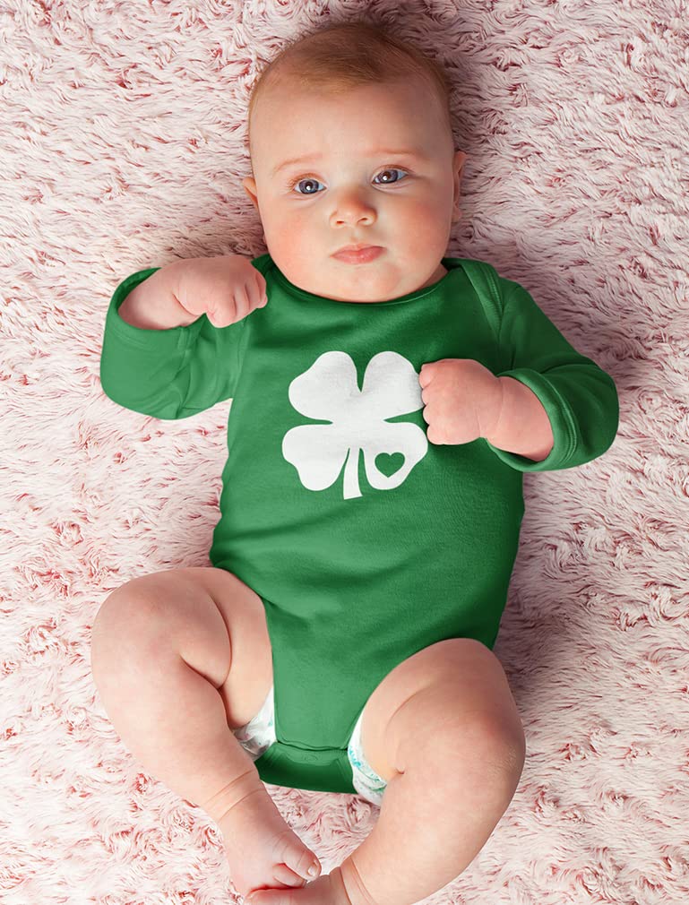 Tstars St Patrick's Day Baby Boy Girl Onesie Irish Shamrock Clover Long Sleeve Bodysuit 18M Green