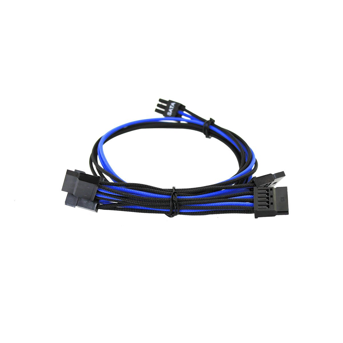 EVGA Black & Light Blue 750-850 G2/G3/G5/G6/G7/GA/G+/GM/P2/P3/P5/P6/P+/T2 Power Supply Cable Set, Individually Sleeved (100-G2-08KL-B9)