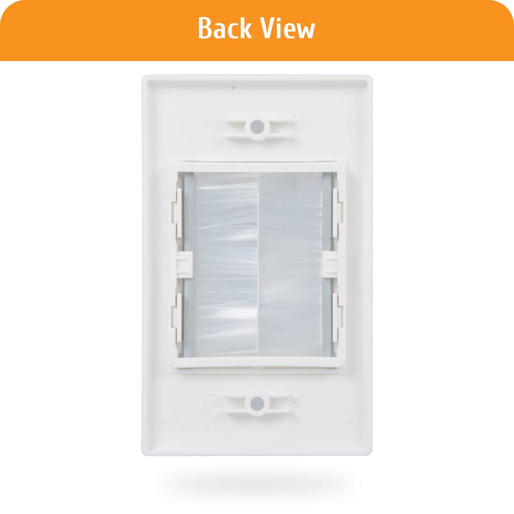 Kebulldola 1 Gang Wall Plate 4 Pack, Large Opening Cable Passthrough Wall Plate, 1-Piece Style with Low Voltage Mounting Bracket