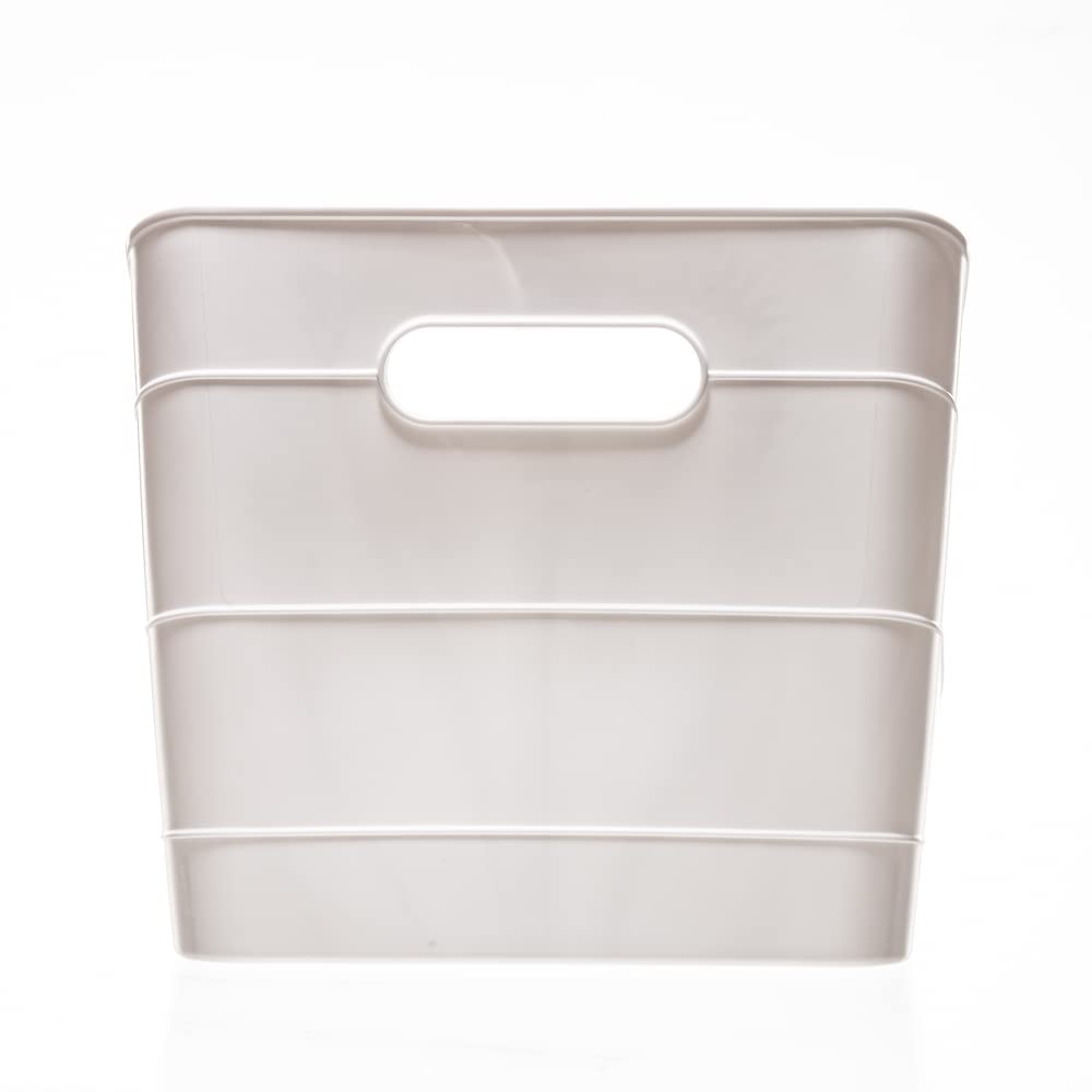 Starplast Medium Closet Bins 4-Pack – 12.3" x 12.1" x 10.7" BPA-Free, Flexible Polyethylene Storage Bins with Wide Openings, 1 Handle, and Sturdy Base for Home, Office, or Dorm – White