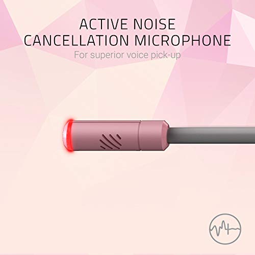 Razer Kraken Kitty RGB USB Gaming Headset: THX 7.1 Spatial Surround Sound - Chroma RGB Lighting - Retractable Active Noise Cancelling Mic - Lightweight Aluminum Frame - for PC - Quartz Pink
