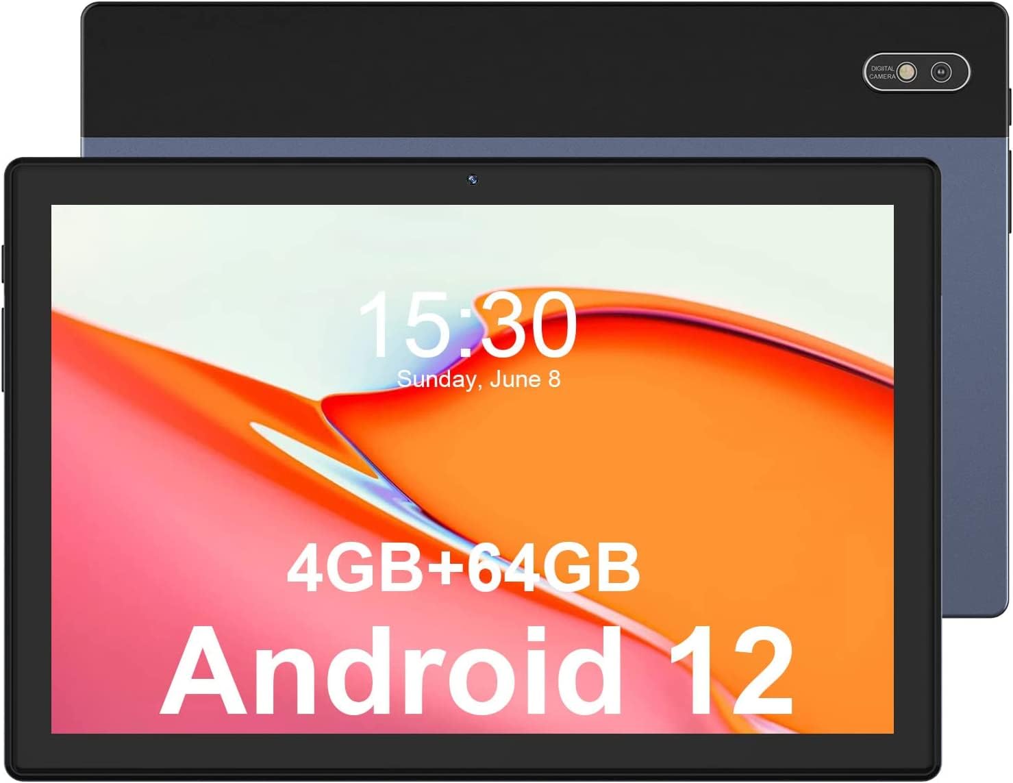 AWOW Android 12 Tablet 10 inch Tablets PC, 2.0GHz 8Core, 4GB RAM,64GB ROM, 1280x800 IPS HD, Dual Camera, 2.4G&5G WiFi, 5000mAh, Dual Stereo Speakers, GPS, Google Mobile Service Certified