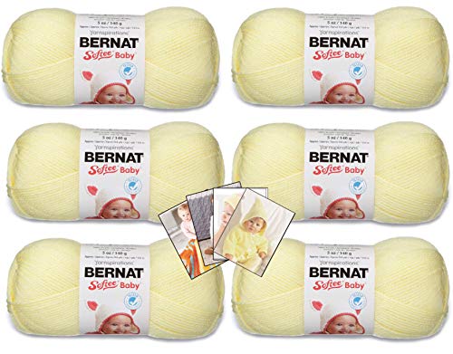 Bernat Softee Baby Yarn - 6 Pack with Patterns (Lemon)