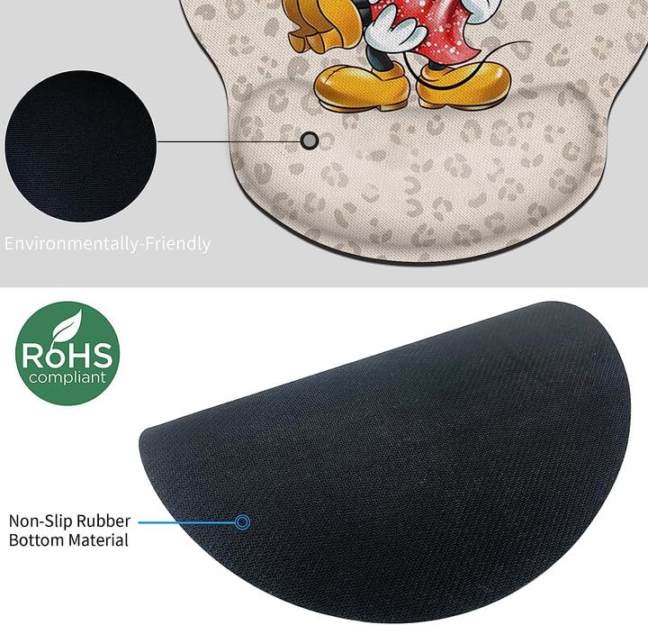 Capriceblue Ergonomic Mouse Pad with Wrist Support Matching a Cute Coaster, Wrist Rest Mouse Pads for Home Office Computer, Laptop, Mac, Comfortable for Easy Typing Pain Relief