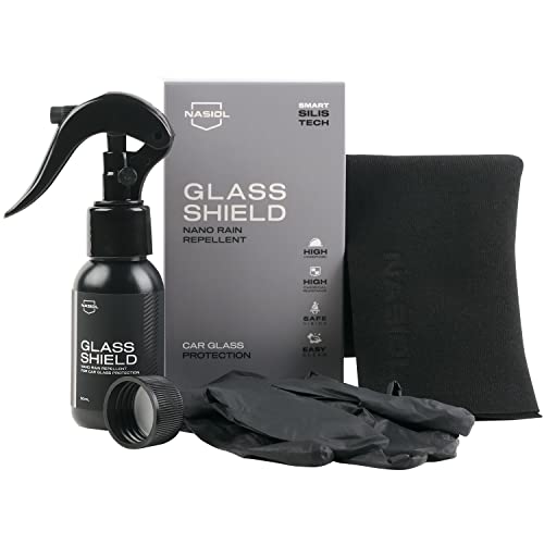 Nasiol GlasShield Powerful Nano Rain Repellent Protection Spray, Quick Detailer, Hydrophobic Car Spray, Effective Protection Up to 2 Years, Hydrophobic Coating, Water Repellent for Vehicle Windows