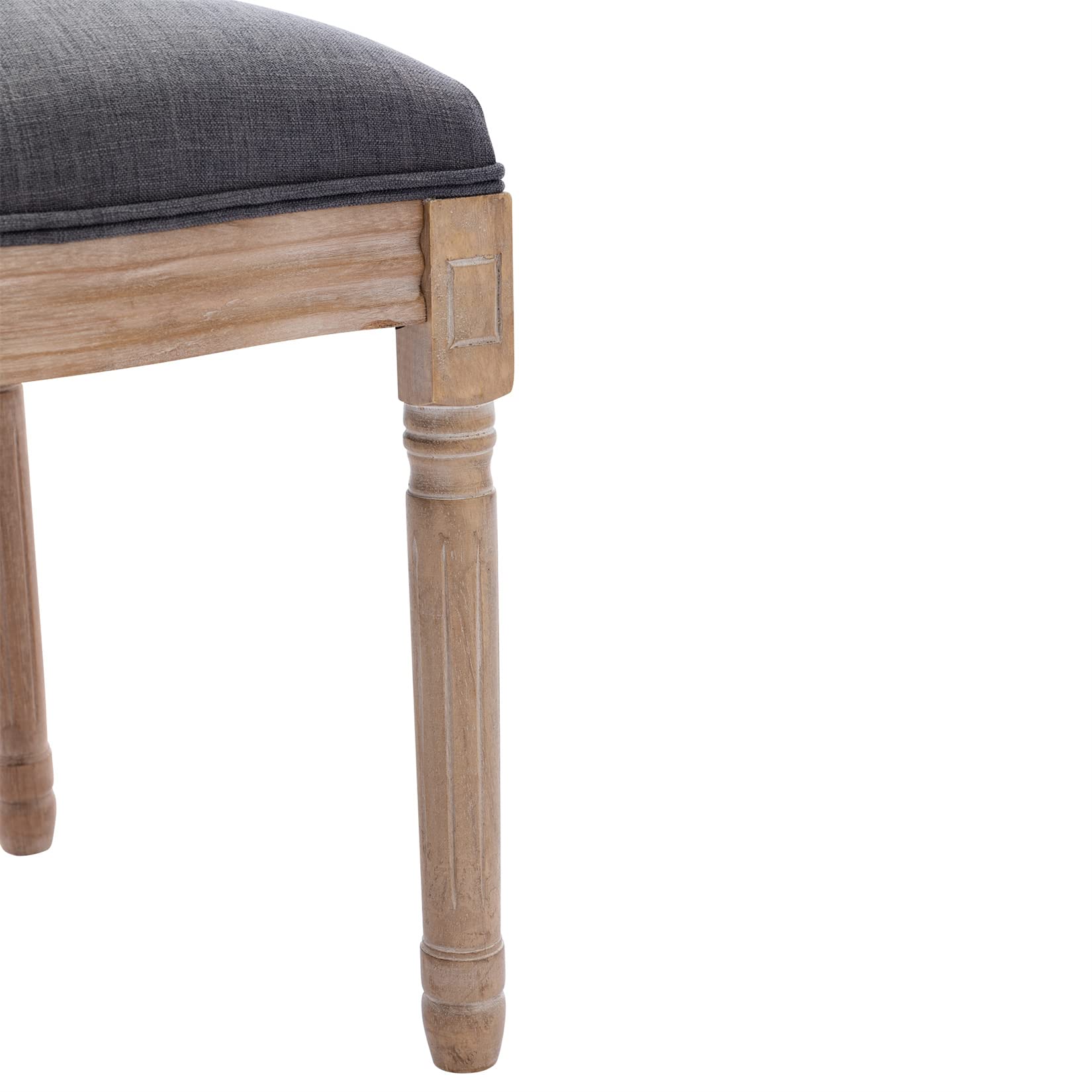 Bellemave Dining Chairs Set of 2 French Country Upholstered Dining Chairs Farmhouse Side Chairs with Solid Wood Frame for Living Room, Kitchen, Restaurant, Dark Gray