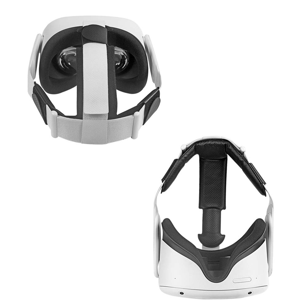 HIJIAO 2020 New Head Strap Pad for Oculus Quest 2，Reduce Head Pressure Better Wrapped Head for Quest 2,Comes with 20 Wipes (Black)