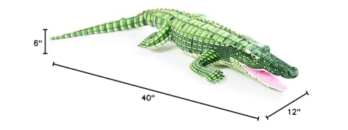 ERDAO Alligator Plush,Realistic Large Crocodile Stuffed Animal Toys,39.3 inches,Green