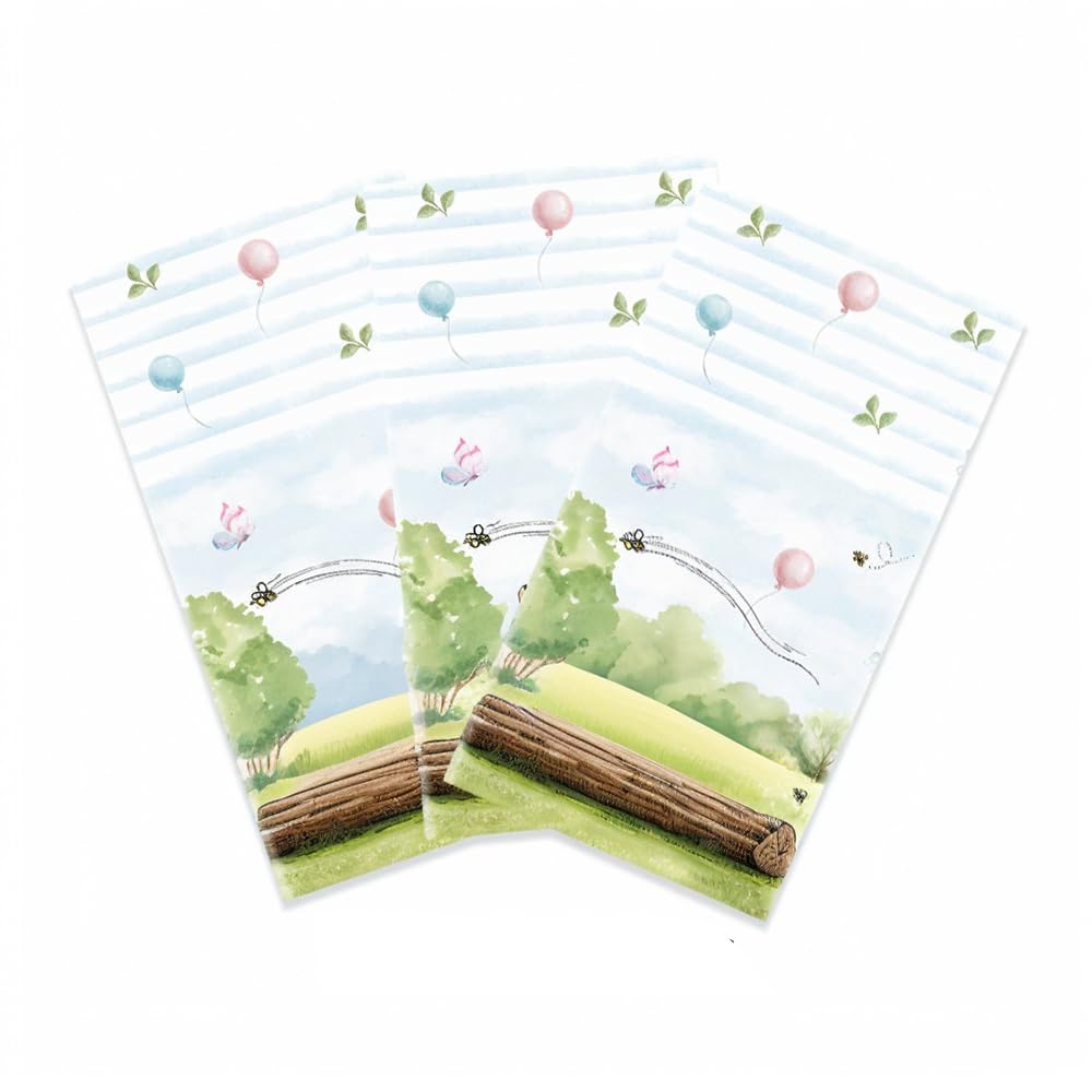 CEMECER 3PCS Baby Shower Tablecloth, Birthday Table Cover Party Supplies for Newborn Birthday Decorations