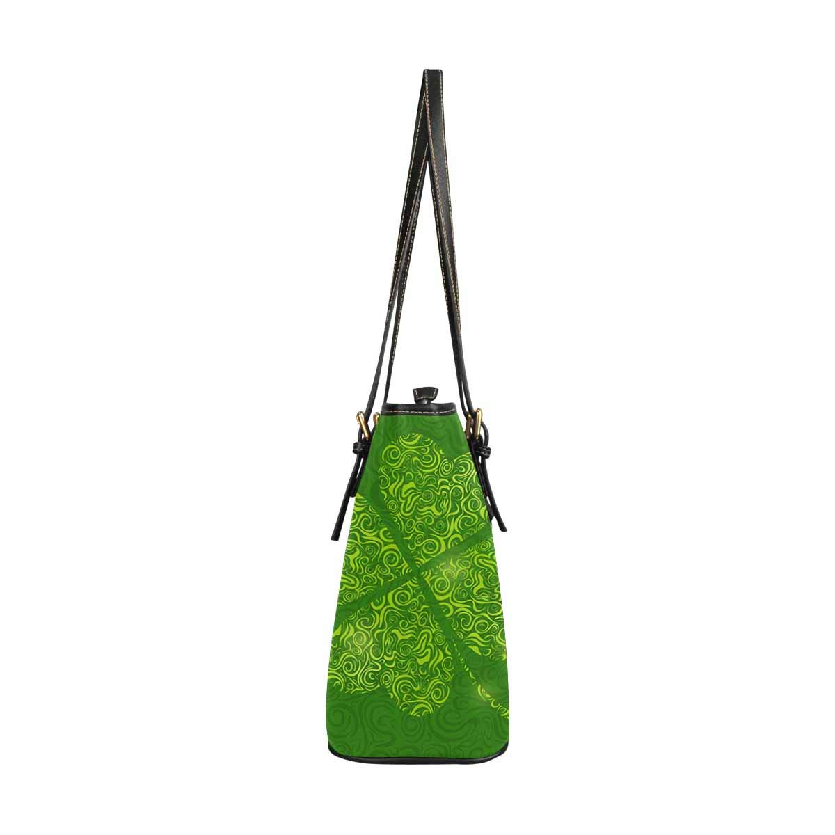 InterestPrint Womens Handbags Ladies Purses Shoulder Bags Tote Bag St. Patrick's Day Green Luck leaf