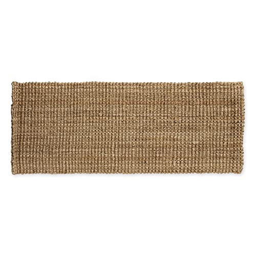 J & M Home Fashions Eco-Friendly Sturdy Rolled Natural Indoor/Outdoor Jute Rug, 22x60", 1-Piece, Natural
