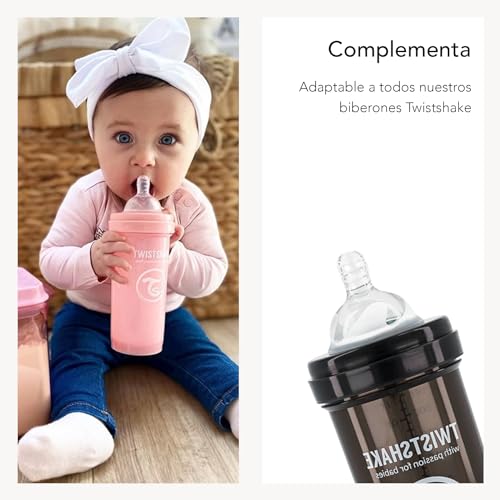 Twistshake Anti Colic Teat Nipples - Premium Quality Baby Nipples for a Comfortable Feeding Experience - Suitable for 2+ Months, 2 Count (Pack of 1)