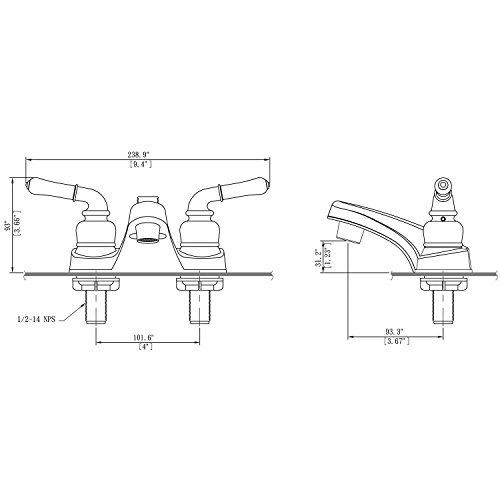 Builders Shoppe 2009CP/4120CP Motorhome Non-Metallic RV Diverter Lavatory Faucet with Hand Held Shower Set, Chrome Finish