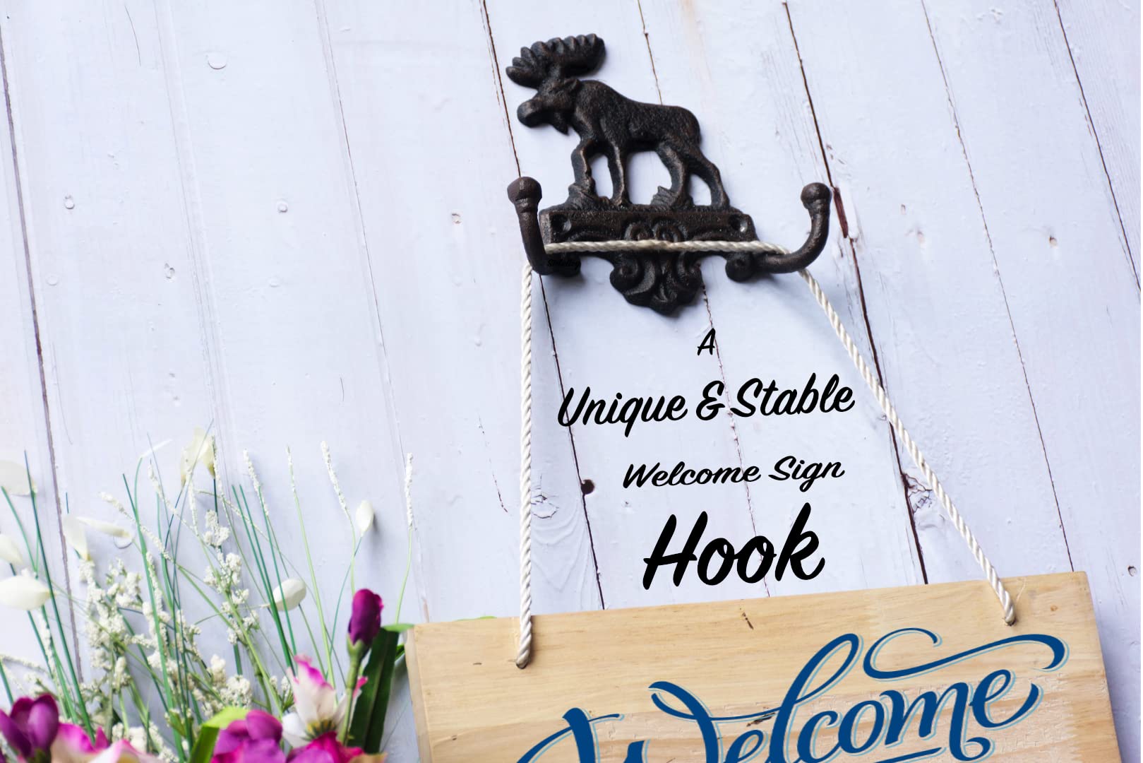 Stelalloy Decorative Wall Hook, Wrought Iron Hooks, Cast Iron Coat Hooks, Deer Antler Décor Wall Hook Animal, Rustic Coat Hooks, Towel Holder, Key Holder Wall, Pool Towel Rack, Patio Décor